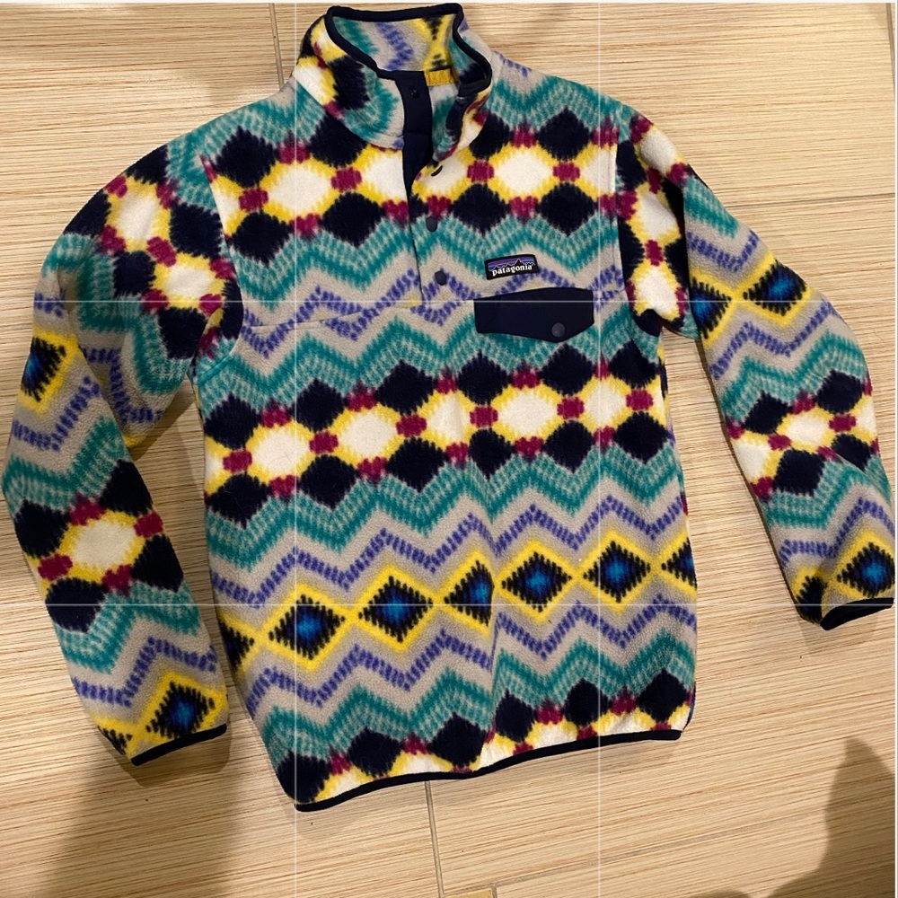Rare Patagonia Aztec Quarter Zip Synchilla Fleece - Gem